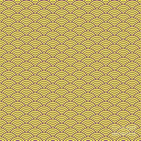 Japanese Seigaiha Pattern In Sunny Yellow And Iris Purple N 1076