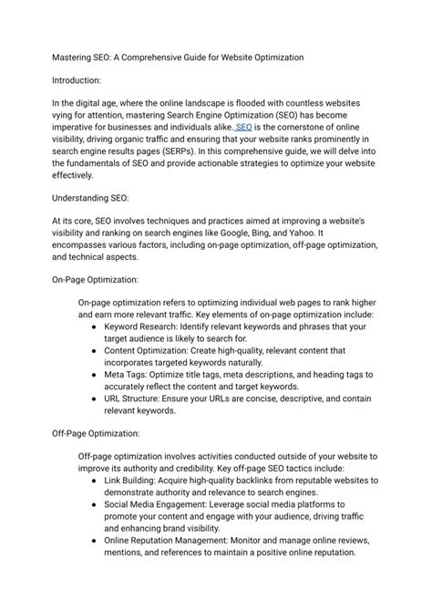 Ppt Mastering Seo A Comprehensive Guide For Website Optimization