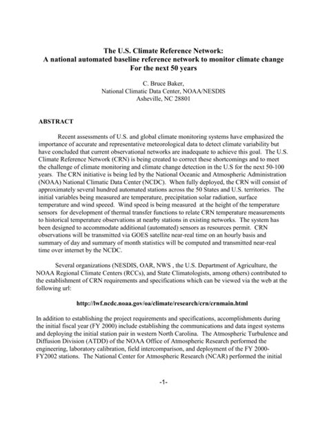 The Us Climate Reference Network