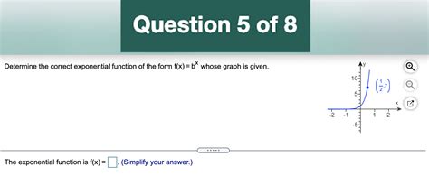 Solved Question 5 Of 8 Determine The Correct Exponential