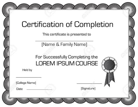 Elegant Certificate Of Completion Template Royalty Free Cliparts Inside