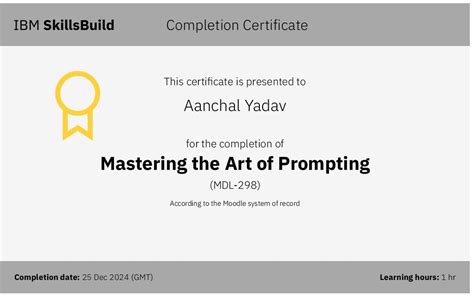 Achievementunlocked Ai Lifelonglearning Ibm Skillsbuild Aanchal