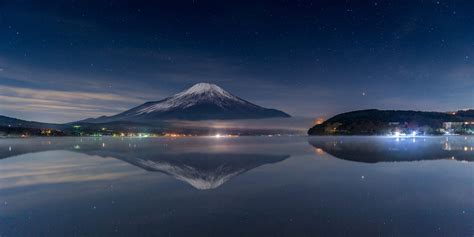 Volcano Reflection Mount Fuji Nature Digital Art Japan Space Art