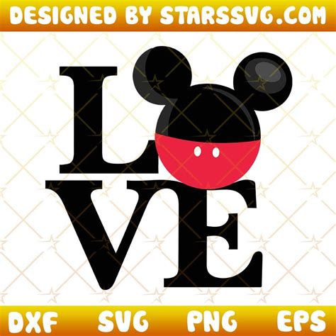 Mickey Mouse Svg Cut Files Love Mickey Svg Mickey Disney Svg Mickey Mouse Svg Cuts Svg