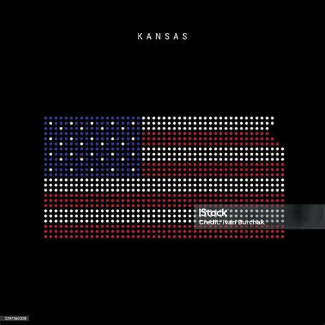 캔자스 미국 주 도트 픽셀 맵입니다 검은 색에 고립 된 플랫 벡터 일러스트 레이 션 가리키기에 대한 스톡 벡터 아트 및 기타 이미지 가리키기 검은색 국가 관광명소