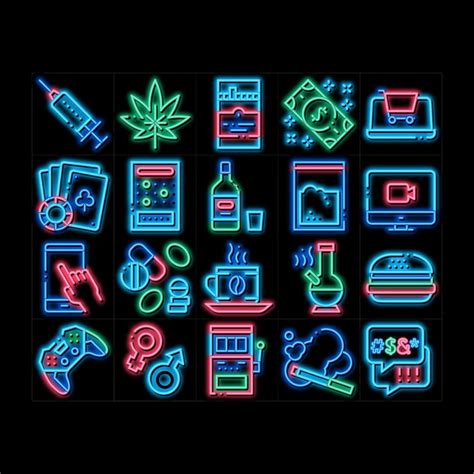 Addiction Bad Habits Neon Glow Icon Illustration 17769237 Vector Art At