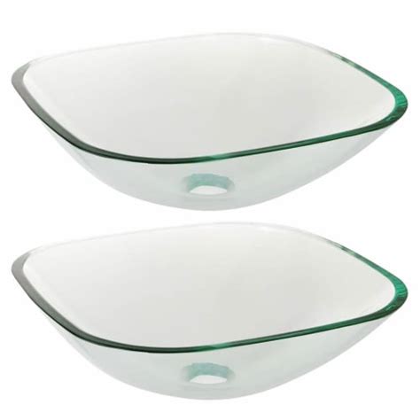Aquaterior® 2 Pack Square Tempered Glass Above Counter Vessel Vanity