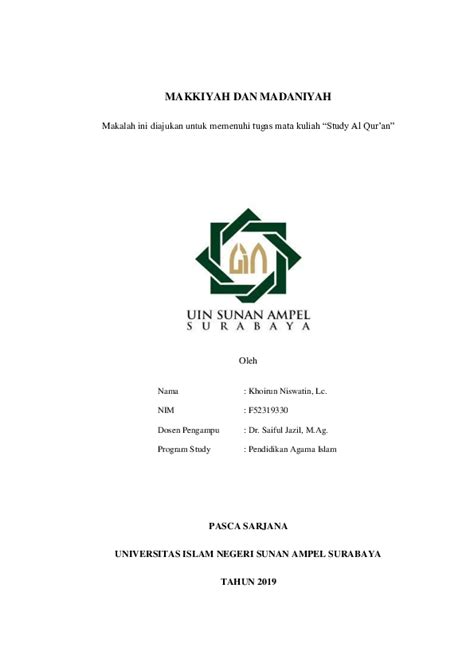 Detail Contoh Surah Makkiyah Dan Madaniyah Koleksi Nomer