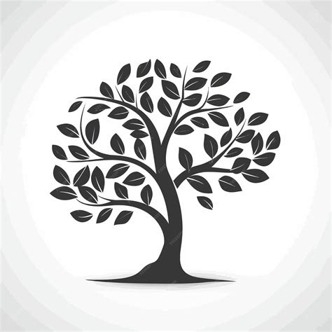 Premium Vector Black Simple Abstract Tree Logo Element On White