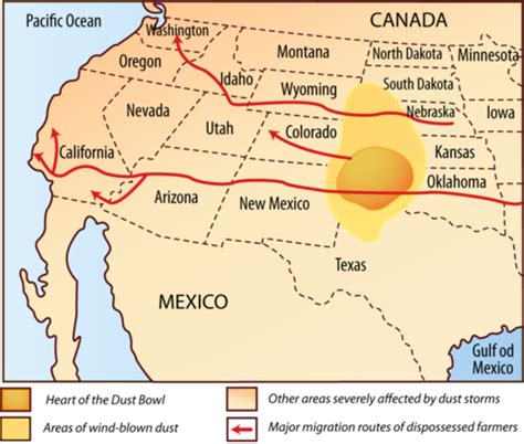Dust Bowl Migration Map