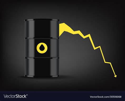 Oil Price Graphic Black Metal Barrel With Oil Vector Image
