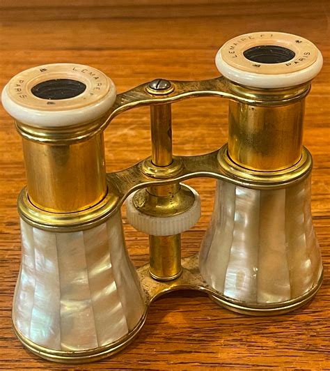 Vintage French Mother Of Pearl And Brass Opera Glasses By Lemaire Of
