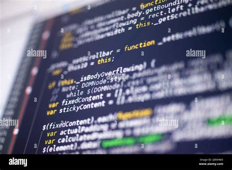Javascript Code On A Monitor Programming Concept Stock Photo Alamy