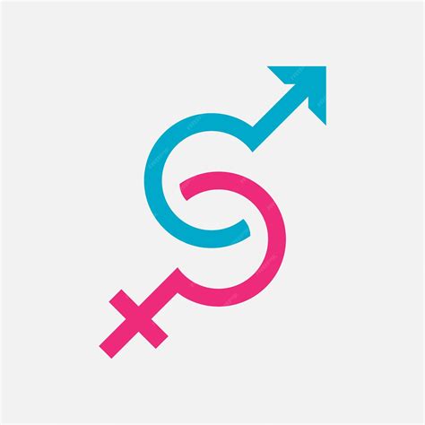 남성과 여성의 성과 평등의 성 기호 로고 ⁇ 터 일러스트레이션 프리미엄 벡터