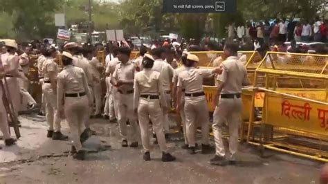 In Photos Bjp Holds Protest Over Delhi Water Crisis Outside Jal Board