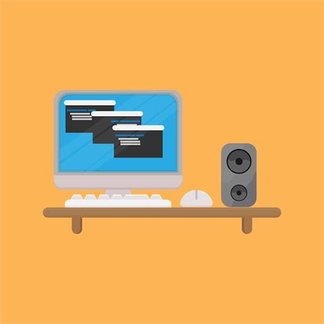 Premium Vector Computer And Speaker Vector Illustration