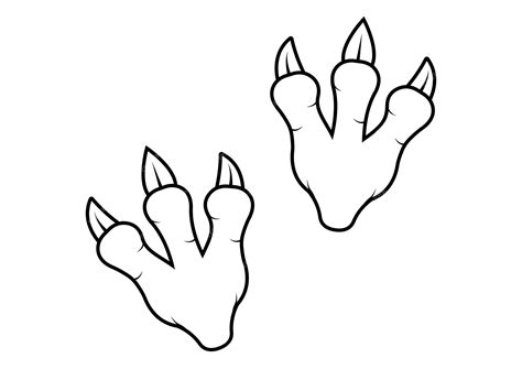 Premium Vector Black And White Dinosaur Footprints Cartoon Character