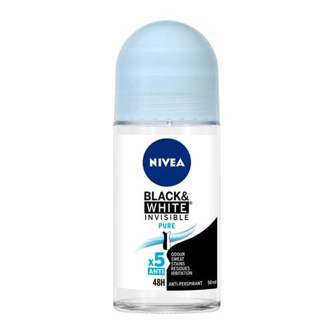 مام رول زنانه نیوآ Nivea مدل Black White Invisible Pure حجم 50 میل