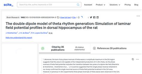 The Double Dipole Model Of Theta Rhythm Generation Simulation Of