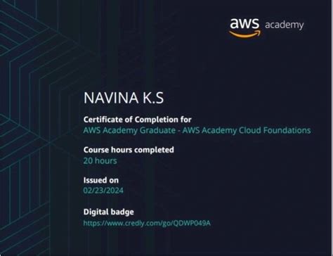 Aws Ai Ml Cloudcomputing Techenthusiast Navina K S
