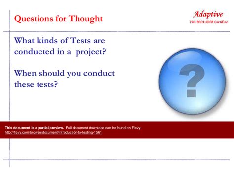 Introduction To Testing Ppt Slide Deck