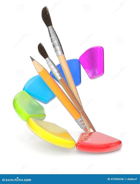 Malerpinsel Und Farbpalette Stock Abbildung Illustration Von Auszug