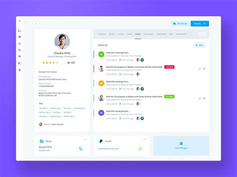 Hi Guys Another Shot From The Agile Crm Project This Is A Customer Profile Page Consisting Of