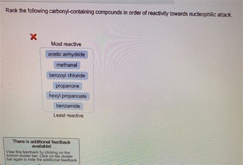 Solved Rank The Following Carbonyl Containing Compounds In