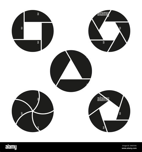 Shutter Vector Icon Camera Aperture Shapes Black And White Symbols