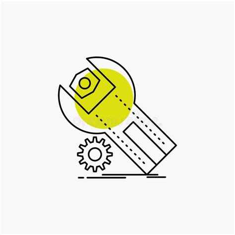 Settings App Installation Maintenance Service Line Icon Stock