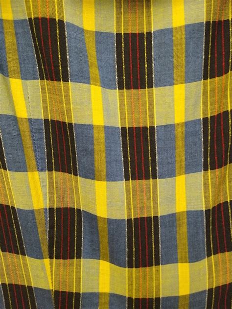 Vintage 1950s 50s Blue Yellow Plaid Print Dress Cotton Full Etsy