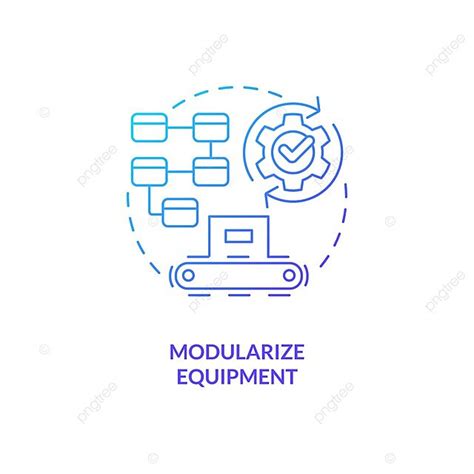 Modularize Equipment Blue Gradient Concept Icon Component Art Quality Vector Component Art