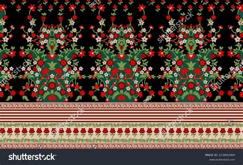 Traditional Ethnic Geometric Shapes Border Mughal 库存插图 2238601869 Shutterstock