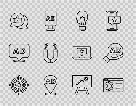 Set Line Target Browser Setting Light Bulb With Concept Of Idea