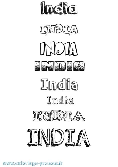 Coloriage Du Pr Nom India Imprimer Ou T L Charger Facilement