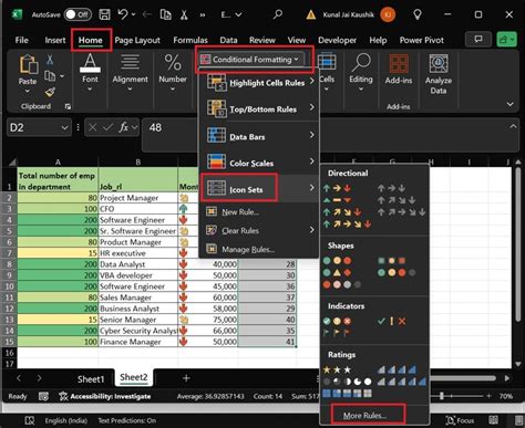 Excel Icon Sets