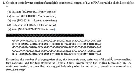 Consider The Following Portion Of A Multiple Sequence