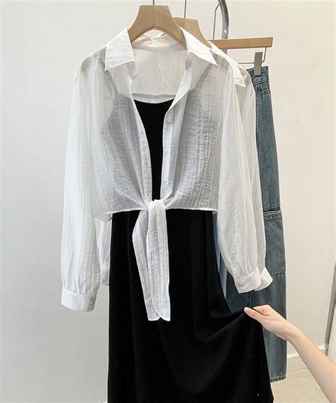 포앤바이앤 14900원 균일가 ~4xl 빅사이즈 뷔스티에 원피스 세트 끈나시 골지 A라인 단색 롱 나시 원피스 And 시스루 살안타템 긴팔 화이트 셔츠 셋업 여름