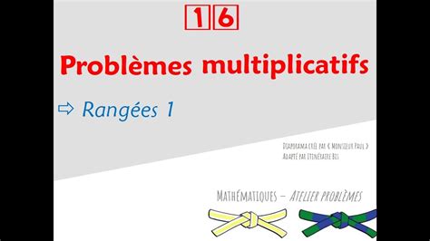 PROBLÈMES 16 problèmes multiplicatifs rangées 1 YouTube