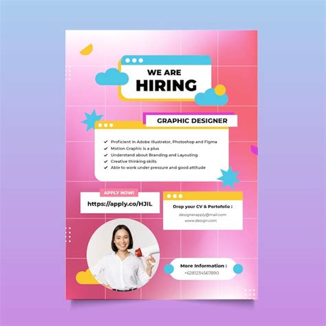 Free Vector Hiring Poster Design Template
