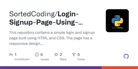 Github Sortedcodinglogin Signup Page Using Html And Css This