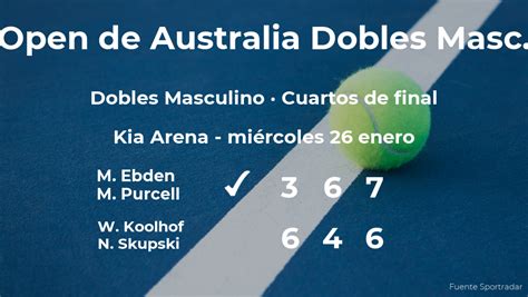 Ebden Y Purcell Vencieron A Koolhof Y Skupski Y Estarán En Las
