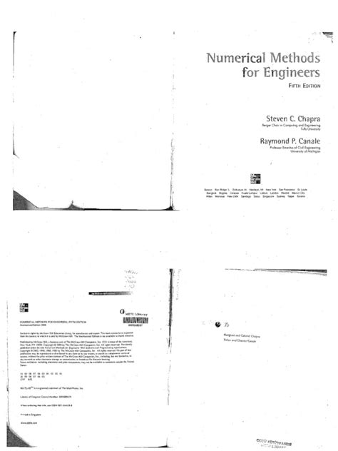 Numerical Methods For Engineers 5ed Chapra Pdf