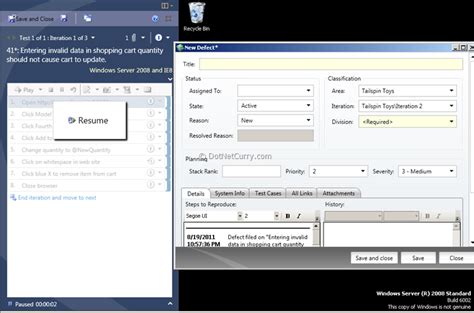 link defect work item with microsoft test manager mtm 2010 dotnetcurry