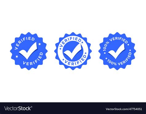 Verified Label Collection Royalty Free Vector Image