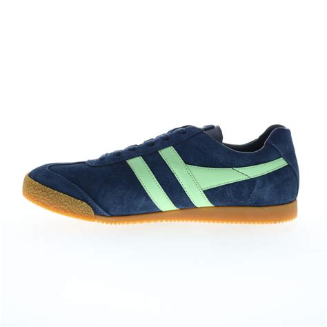 Gola Harrier Suede Cla192 Womens Blue Suede Lace Up Lifestyle Sneakers