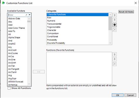 solved missing function column in calculator window jmp user community