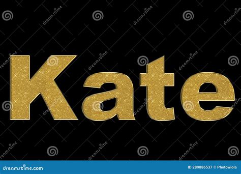 Female Name Gold 3d Lettering On A Black Background Stock