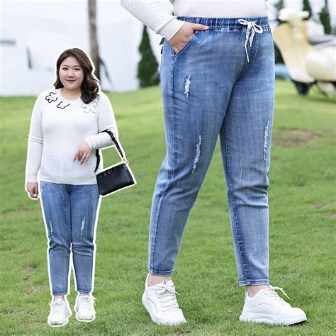 Plus Size Ripped Skinny Jeans Jeggings Extra Big Size Pluspreorder