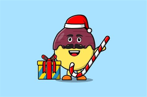 Premium Vector Cute Cartoon Sweet Potato Santa Clause Character Is